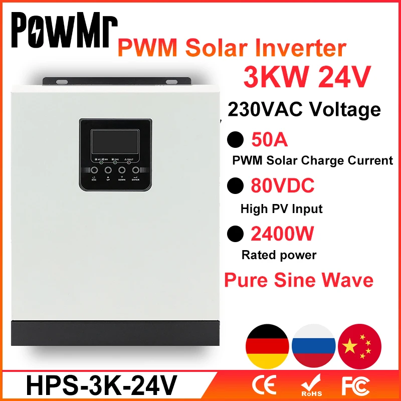PowMr-3KVA-2400W-Pure-Sine-Wave-24V-220V-Hybrid-Inverter-Built-in-50A ...