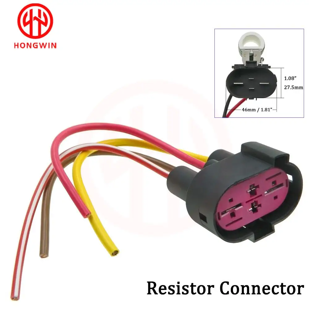 4 PIN Universal Radiator Fan Blower Motor Resistance Connector Plug For ...