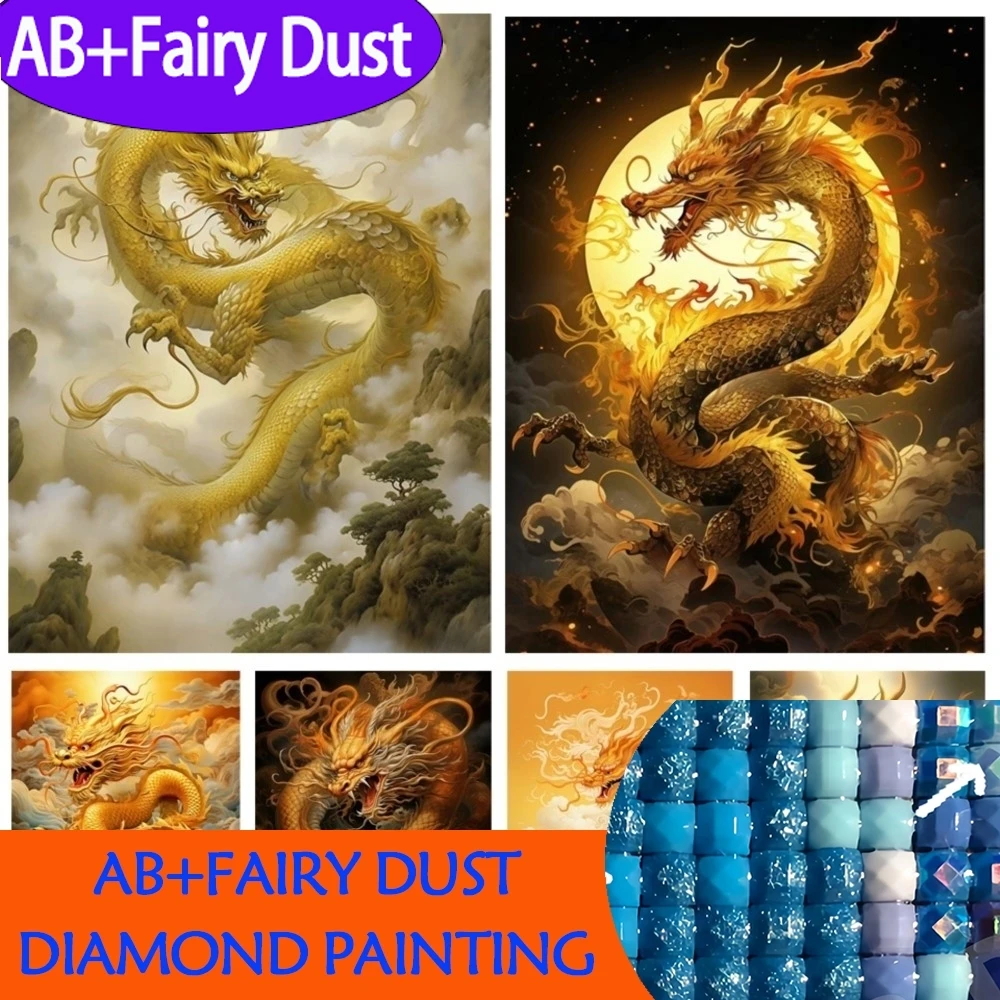 AB Fairy dust 2025 New Chinese Dragon DIY Diamond Painting 5d Full ...
