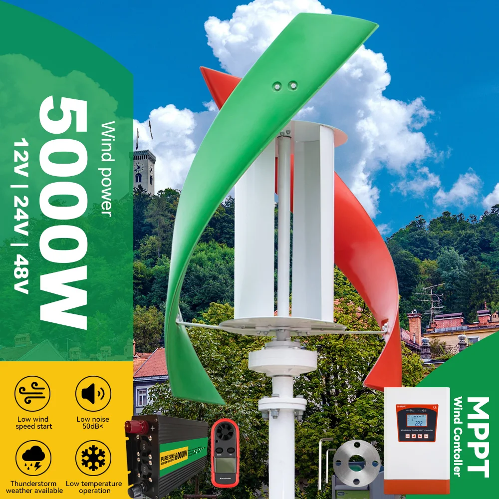 Turbina-e-lica-Vertical-de-5000W-generador-de-5kW-2-palas-12v-24v-48v ...