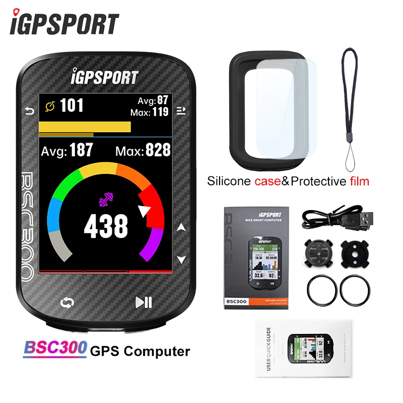 IGPSPORT BSC300 BSC 300 자전거 GPS 컴퓨터 사이클링 무선 속도계, 컬러 스크린 지도 내비게이션, ANT ...