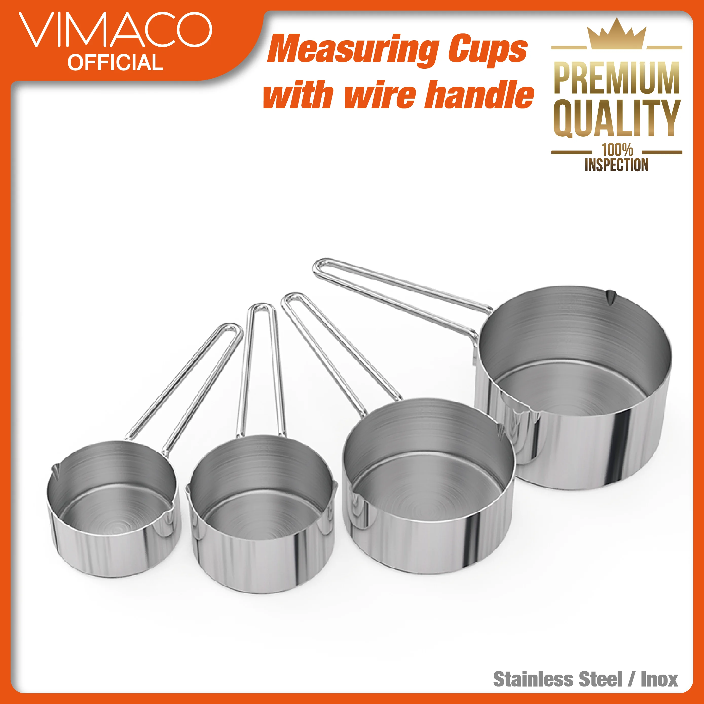 VIMACO®Juego de tazas medidoras de acero inoxidable, utensilios de ...