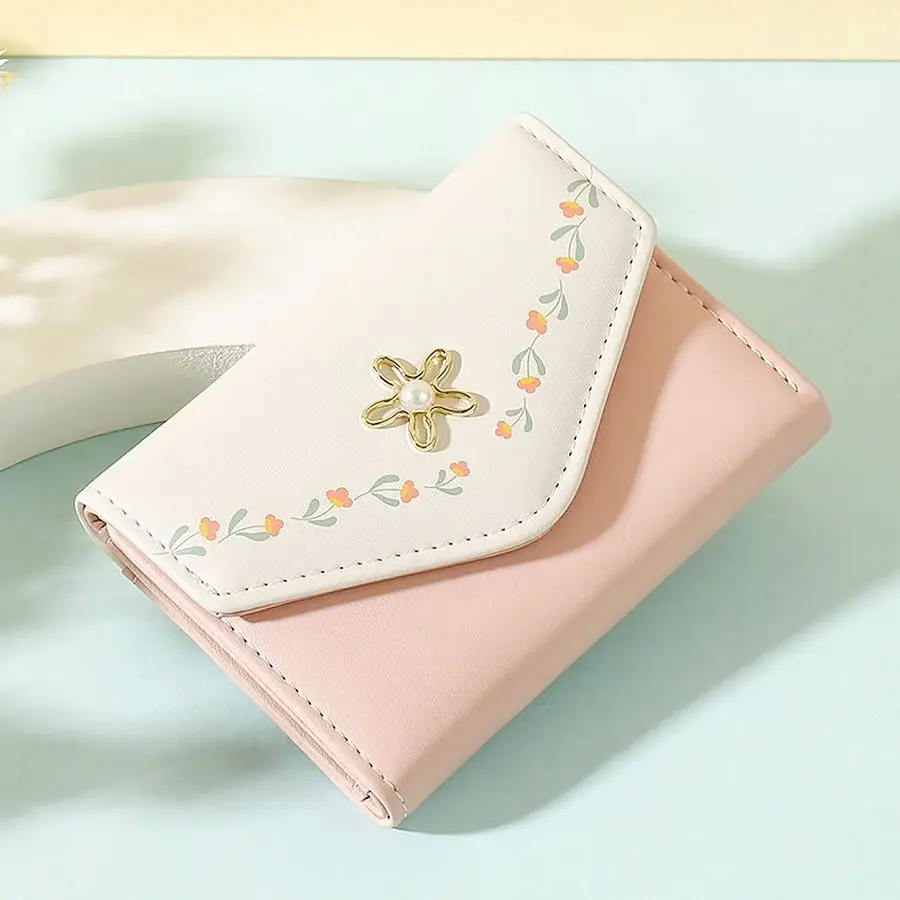 Korean-Women-s-Small-Wallets-with-Pattern-Little-Flower-Cute-Money-Fold ...
