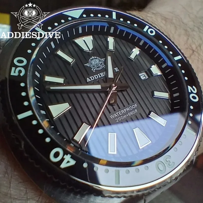 ADDIESDIVE Top Men Watch Sapphire Glass Abalone Dive Watch AD2507 200m ...