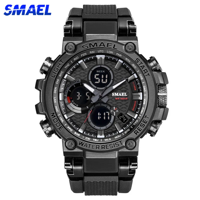 Smael Men Sport Watches Digital Double Time Chronograph Watch Mens Led ...