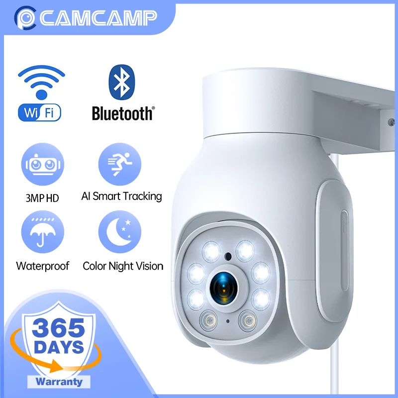 Camcamp Wifi kamera monitorująca bezpieczeństwa 3MP Outdoor IP66 ...