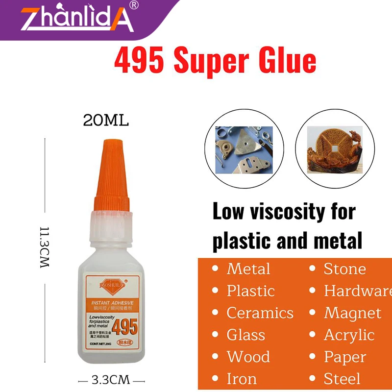 JIAOSHUILAO-495-20ML-Transparent-Instant-Super-Glue-Bonding-Hard ...