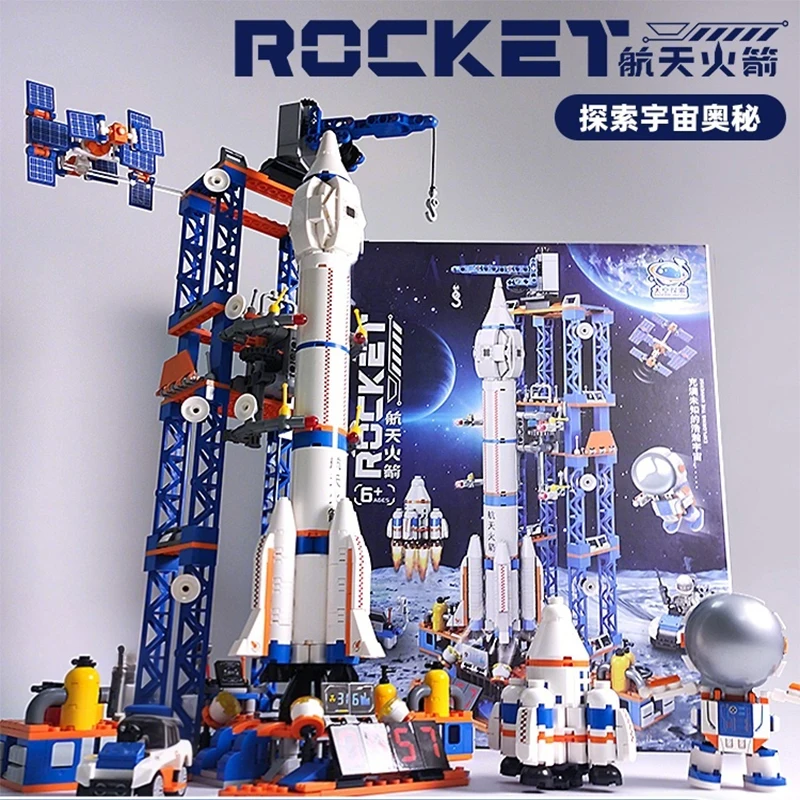 2025 Giant Space Rocket Building Blocks, Manned Space Rocket Model with ...