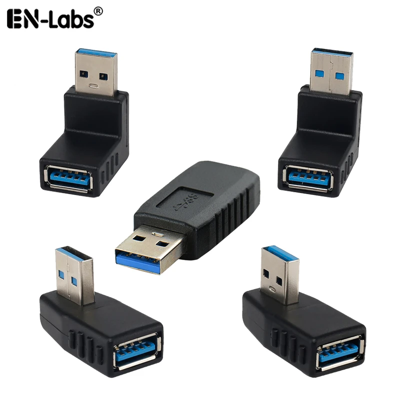 USB 3.0 90 Degree Adapter, USB 3 Male to Female Connector Header 180/90 ...