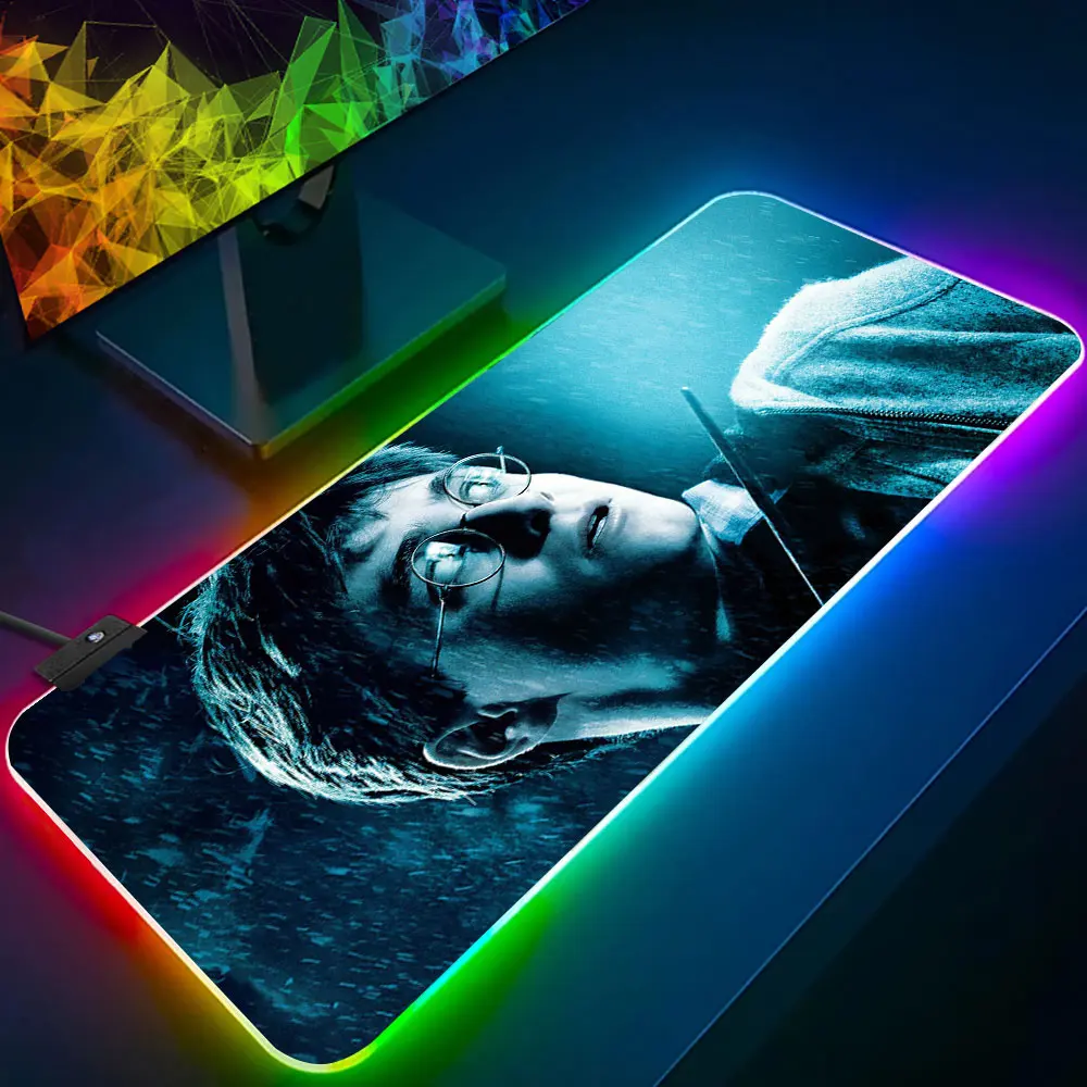 Harries Potters-Tapis de souris lumineux LED RVB PC Gamer,tapis de ...