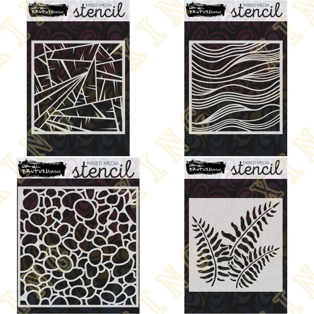 Ice-Air-Earth-River-Rocks-DIY-Layering-Stencils-Wall-Painting-Scrapbook ...