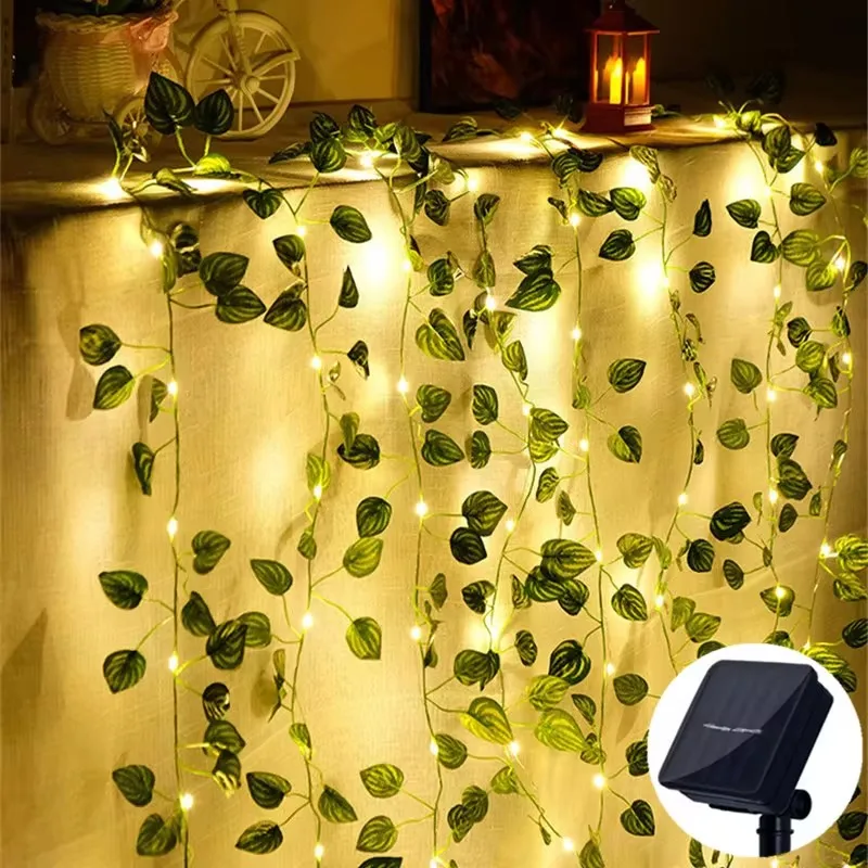 Solar Leaf LED String Lights – Garden Exploration