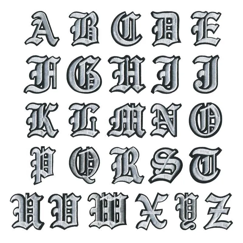 Gothic-Letters-Embroidery-Iron-on-Patches-Font-Color-Optional-Golden ...