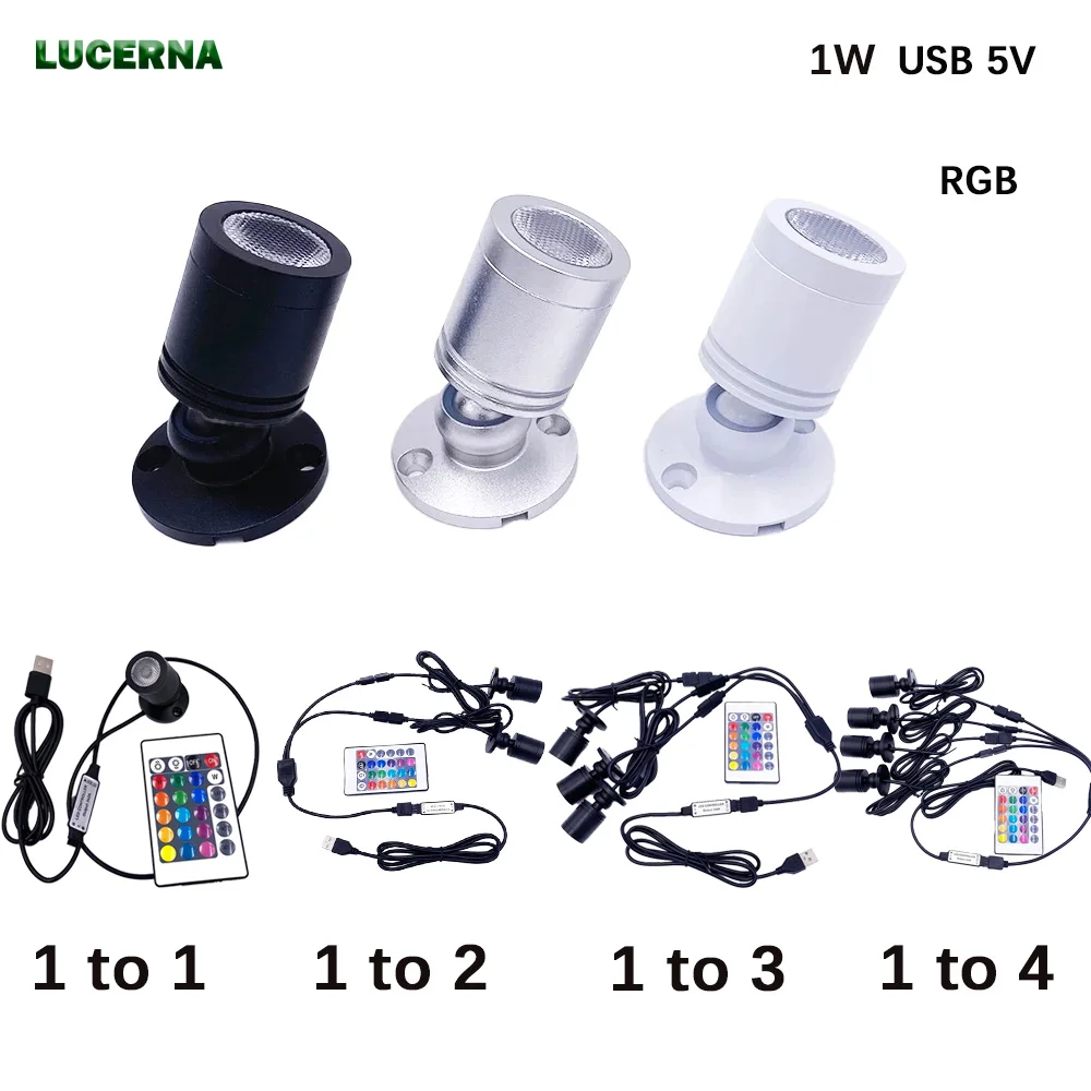 RGB-Mini-LED-Spotlight-360-Swivel-Mini-Ceiling-Spot-light-1W-Dimmable ...