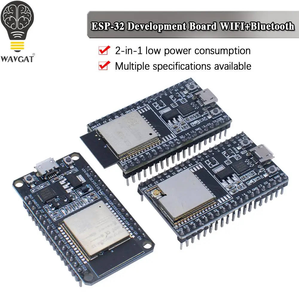 ESP32-Development-Board-WiFi-Bluetooth-Ultra-Low-Power-Consumption-Dual-Core-ESP-32S-ESP32-WROOM ...