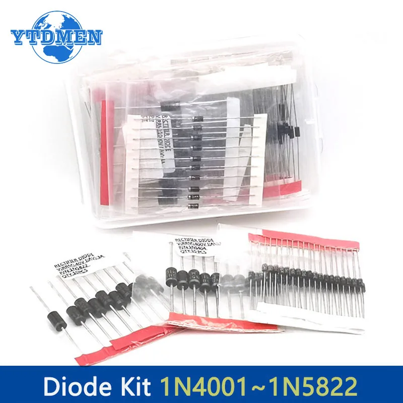 70-350PCS-Rectifier-Diode-1N4148-1N4007-1N5408-1N5819-1N5822-1N4001 ...