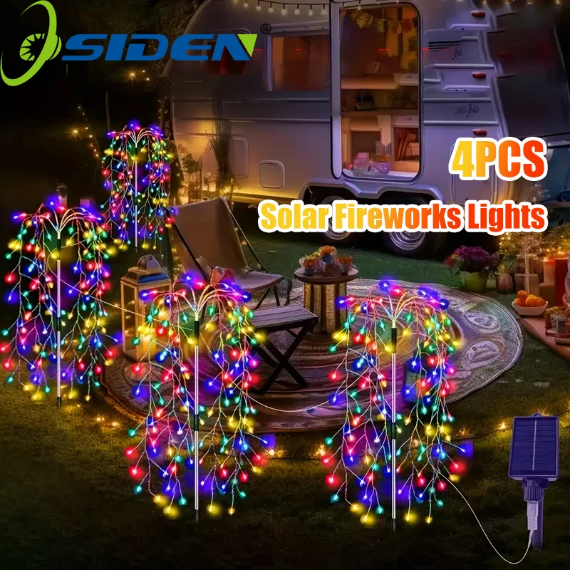 420/680 LED Solar Powered Outdoor Waterproof Firecracker String Lights ...
