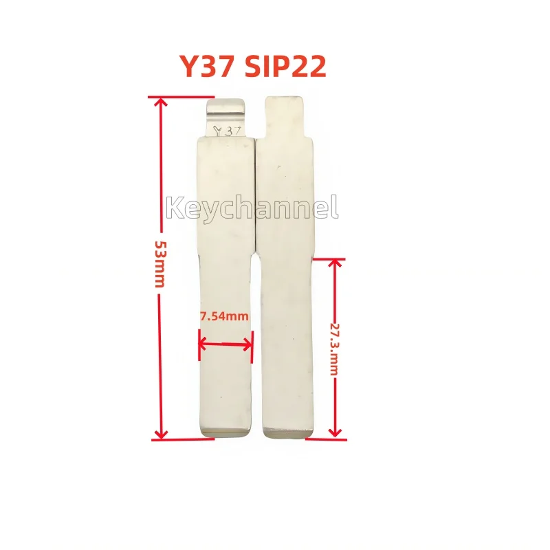 10pcs SIP22 Car Key Blade Flip Remote Key Y37 KD Key Blank for Fiat 500 ...