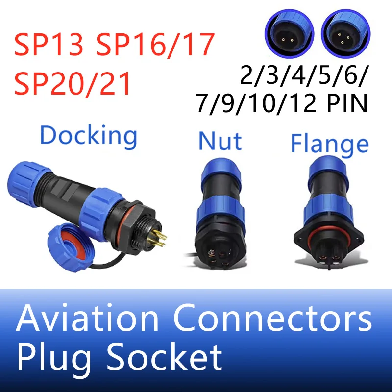 SP13-SP16-SP21-Waterproof-IP68-Aviation-Plug-Male-Female-Socket-Back ...