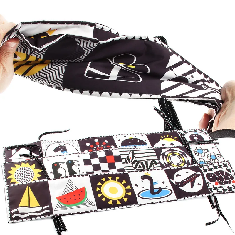 Sensory Cloth Baby Book High Contrast Baby Toys 0 12 Months Newborn ...
