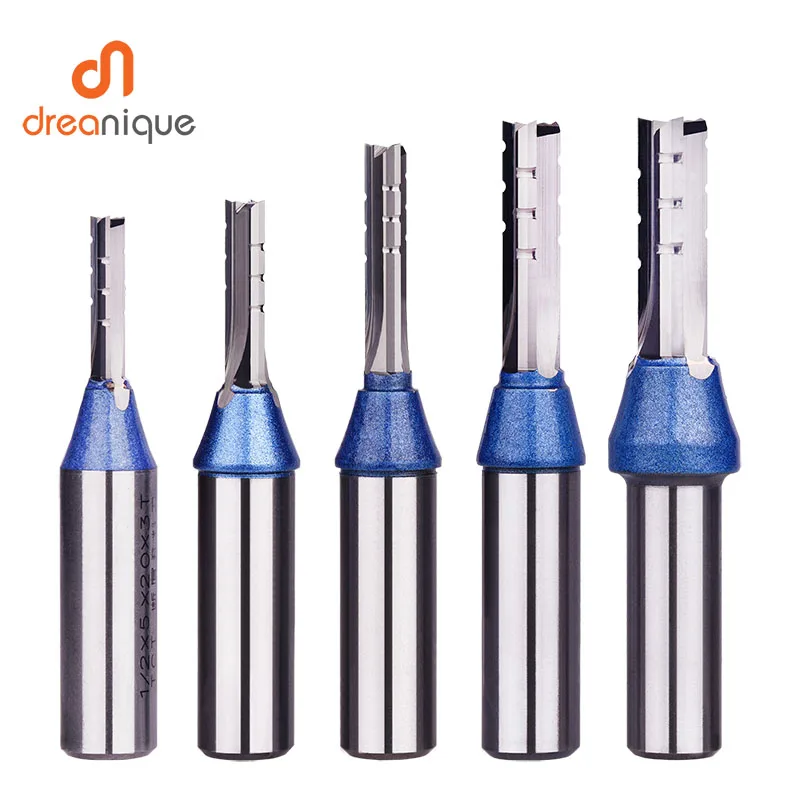 Dreanique-1PC-TCT-Trimming-Router-Bit-1-2-Shank-3-Flutes-Straight-CNC ...