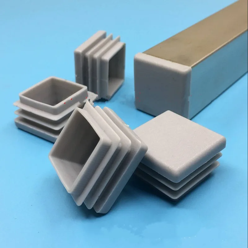 4pcs-Gray-Plastic-Square-chair-table-feet-cap-Pipe-Tube-Blanking-End ...