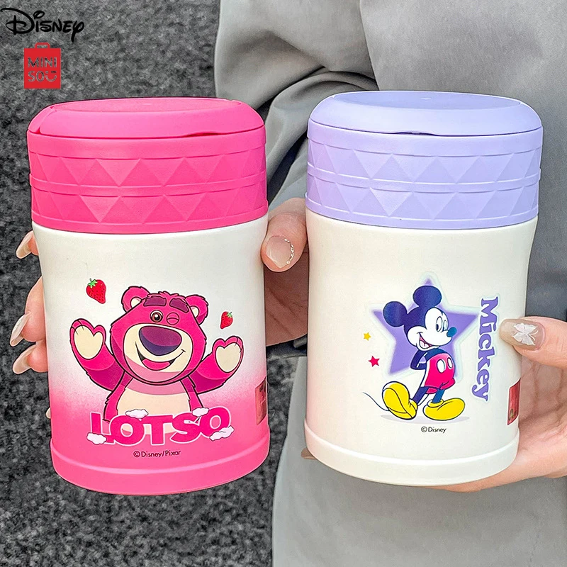 MINISO-Disney-520ML-Mickey-Mouse-Water-Bottle-Thermal-Stainless-Steel-Thicken-Cartoon-Lotso-Cute ...