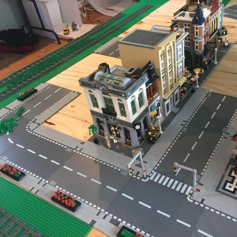 City Street Road plate Straight Curved River Baseplates Building Blocks ...
