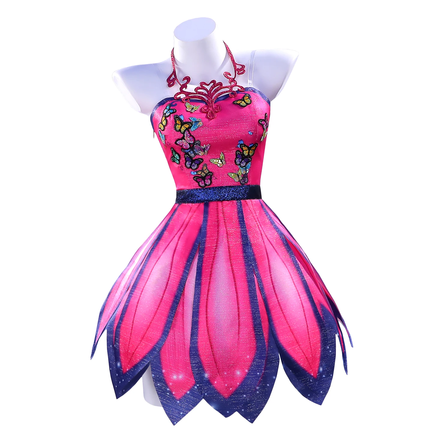 Mariposa Cosplay Costume Pink Fairy Dress with Sparkling Embroidery ...