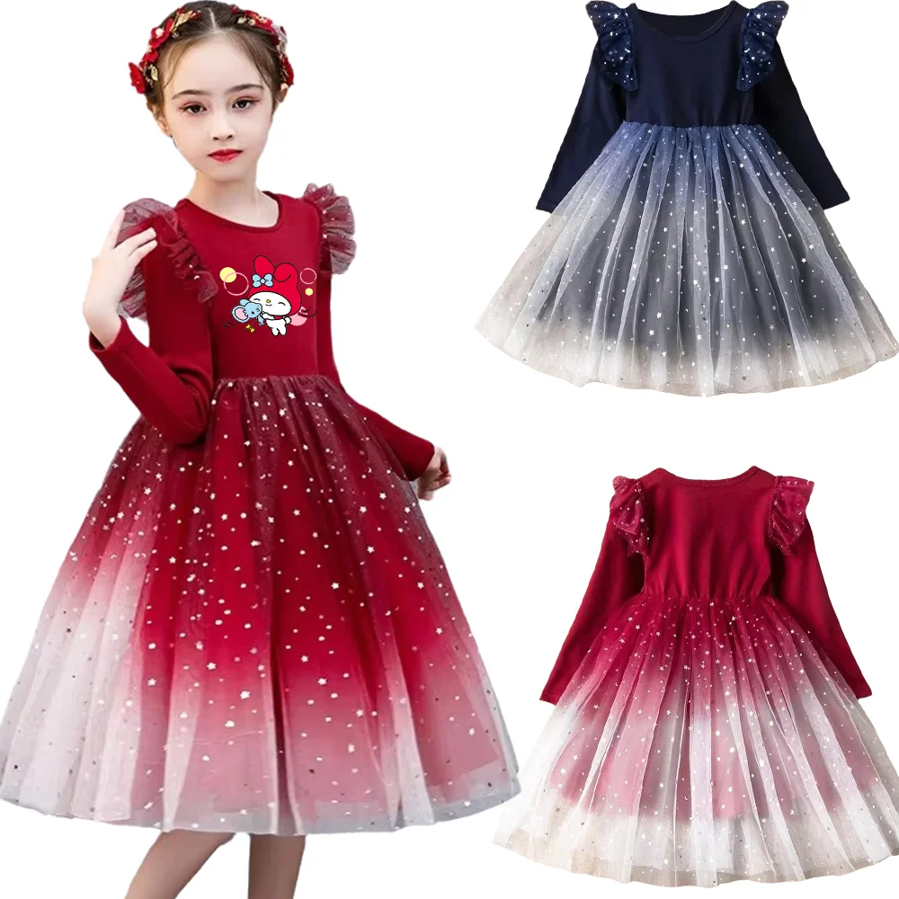 My-Melody-Fall-Dresses-Girls-Birthday-Party-Long-Sleeve-Princess ...