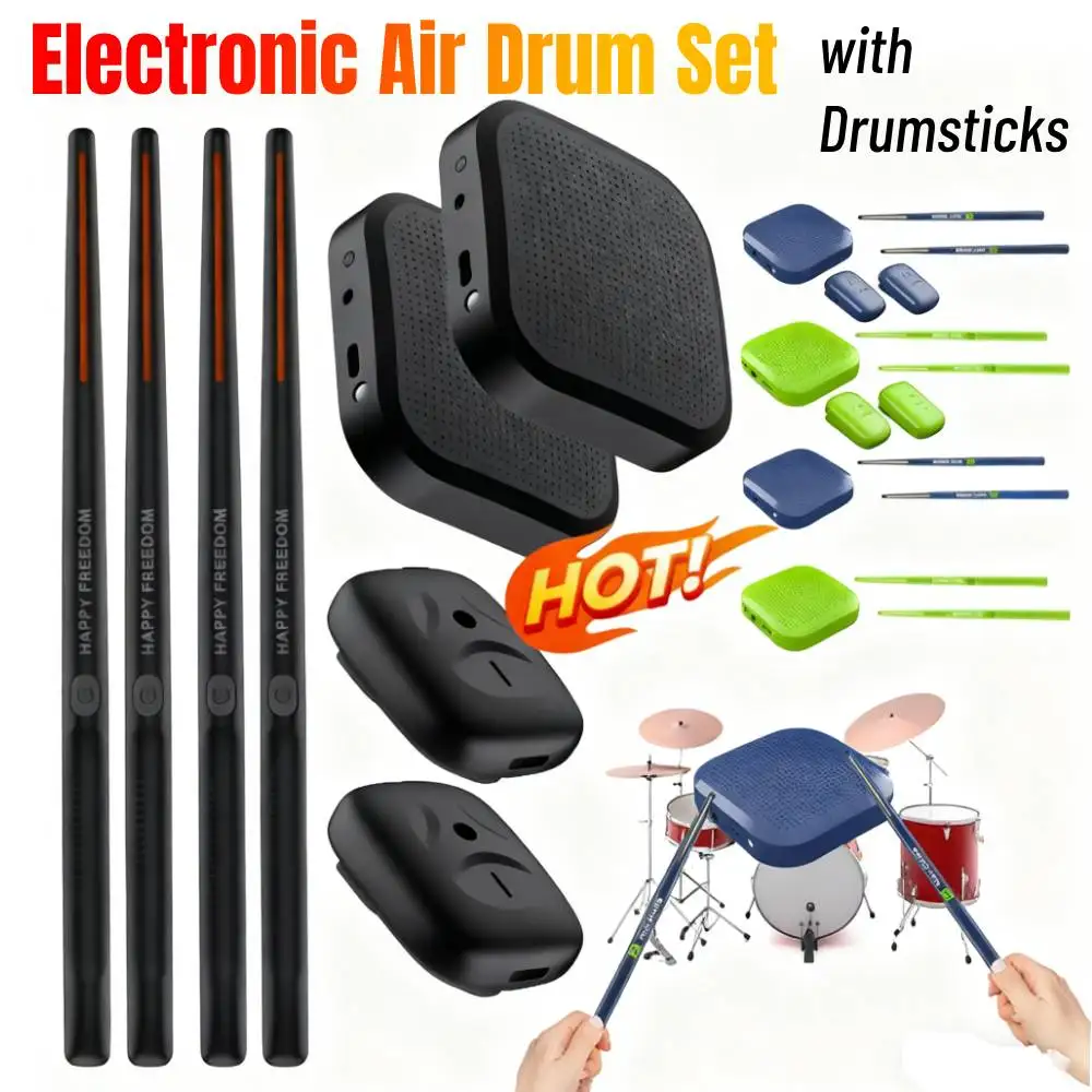 Air Drum with Drumsticks Sets Portable Electronic Virtual Air Drum ...