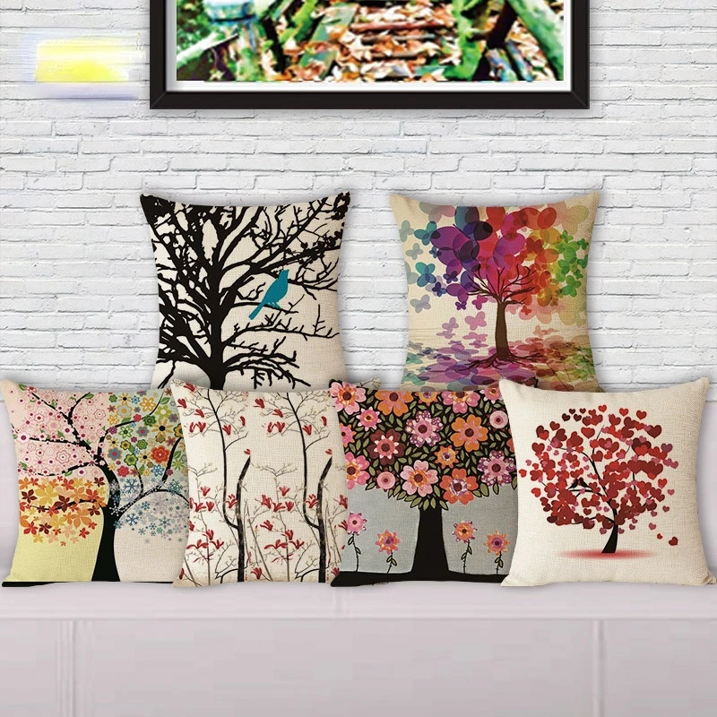 Wholesale-Plants-Life-Trees-Printed-Cozy-Cushion-Cover-Couch-Seat-Back ...