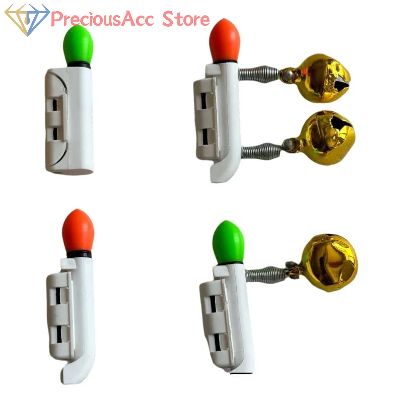 1 Piece Double Bells Rod Clip Fishing Bite Alarms Bright Night Flash ...