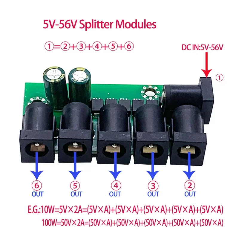 One to five 5V-56V splitter voltage divider module - AliExpress