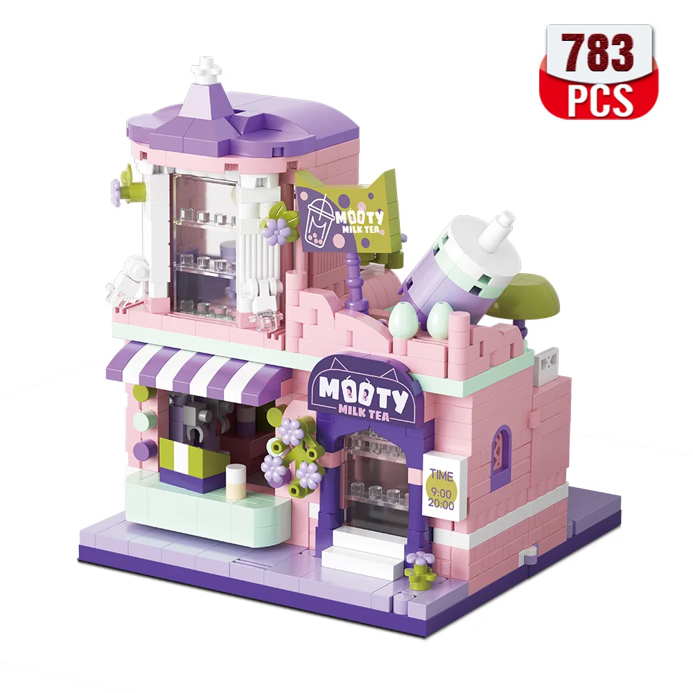Ideas-Micro-Mini-Building-Blocks-Set-Milk-Tea-Shop-Model-Assemble ...