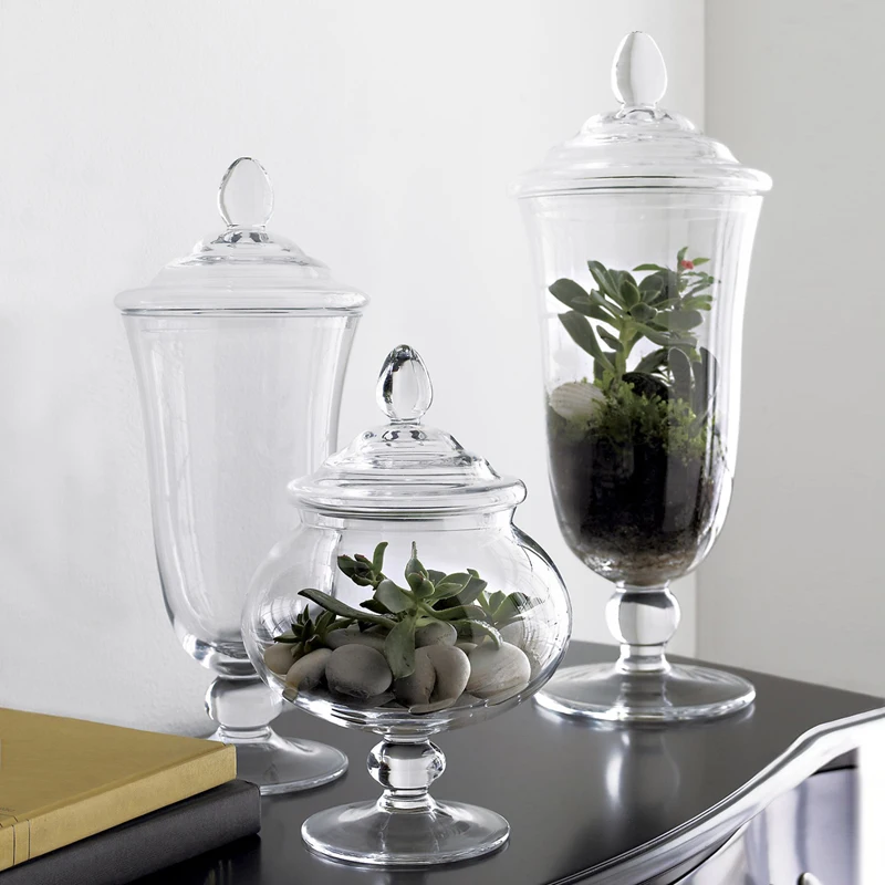 European-Style-Crystal-Glass-Storage-Jar-Transparent-Glass-Decoration ...