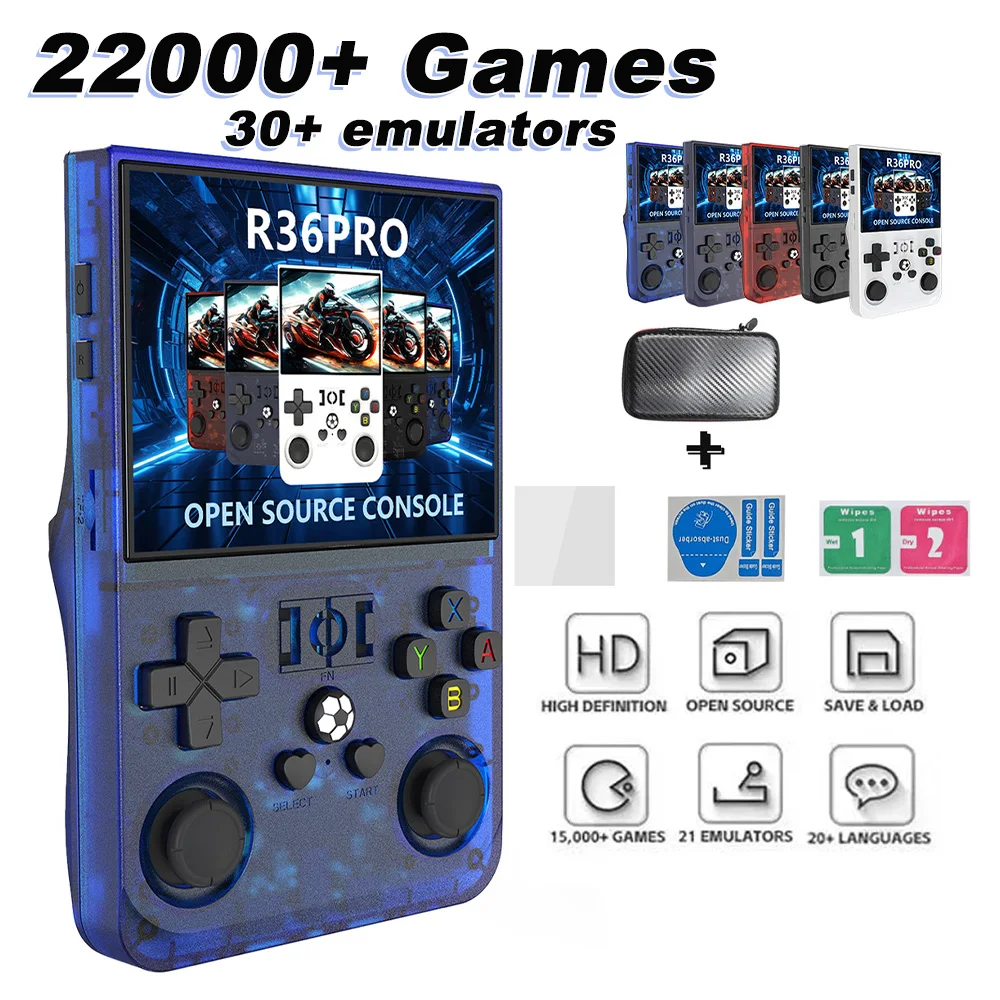 R36PRO Retro Handheld Game Console: 3.5-inch IPS screen, dual-joystick ...