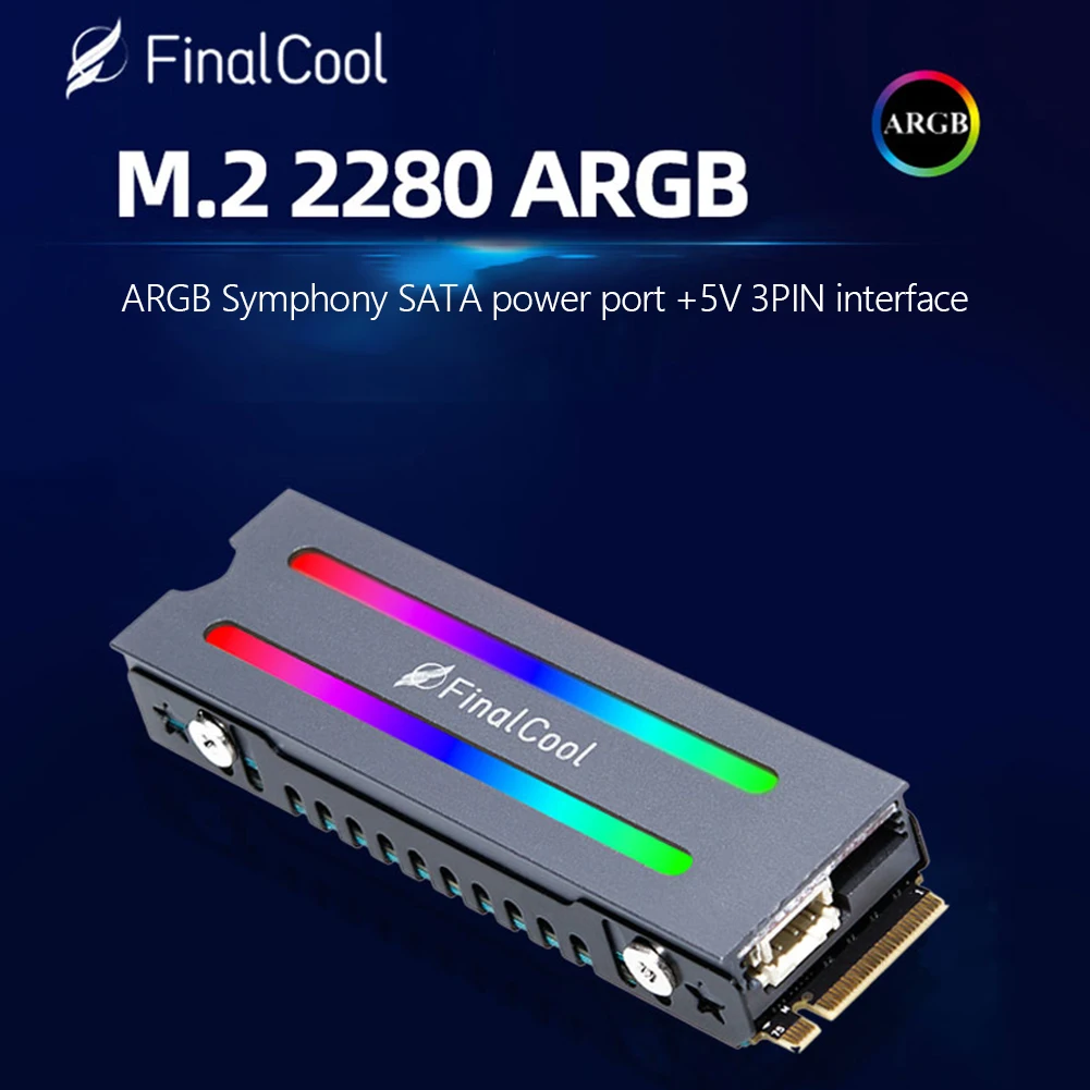 FinalCool-RGB-Aluminum-Alloy-M-2-SSD-Cooling-Heat-Sink-M2-NVMe-2280 ...