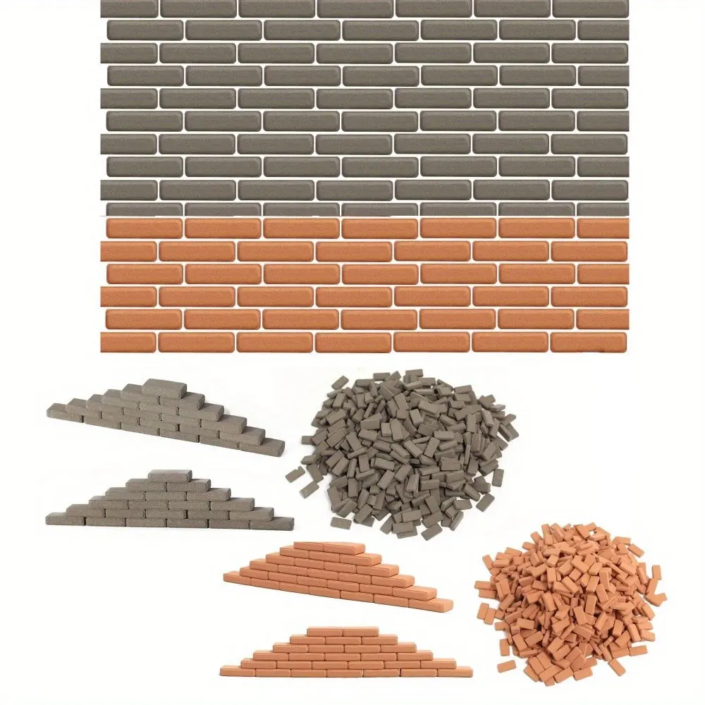 Mini Grey Brick Landscape Craft Toy House Realistic Miniature Blocks ...