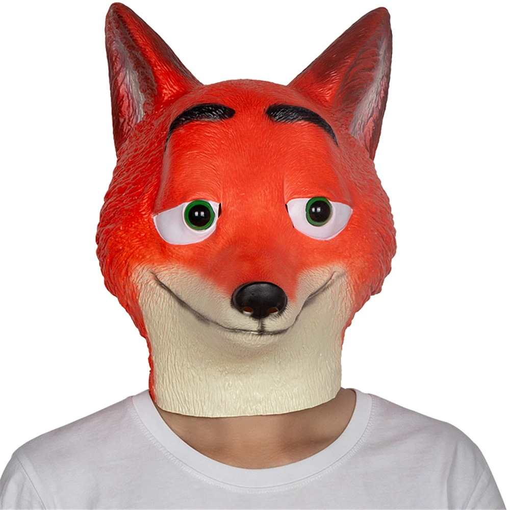 Red-Fox-Mask-Halloween-Novelty-Fancy-Dress-Party-Latex-Animal-Rabbit ...