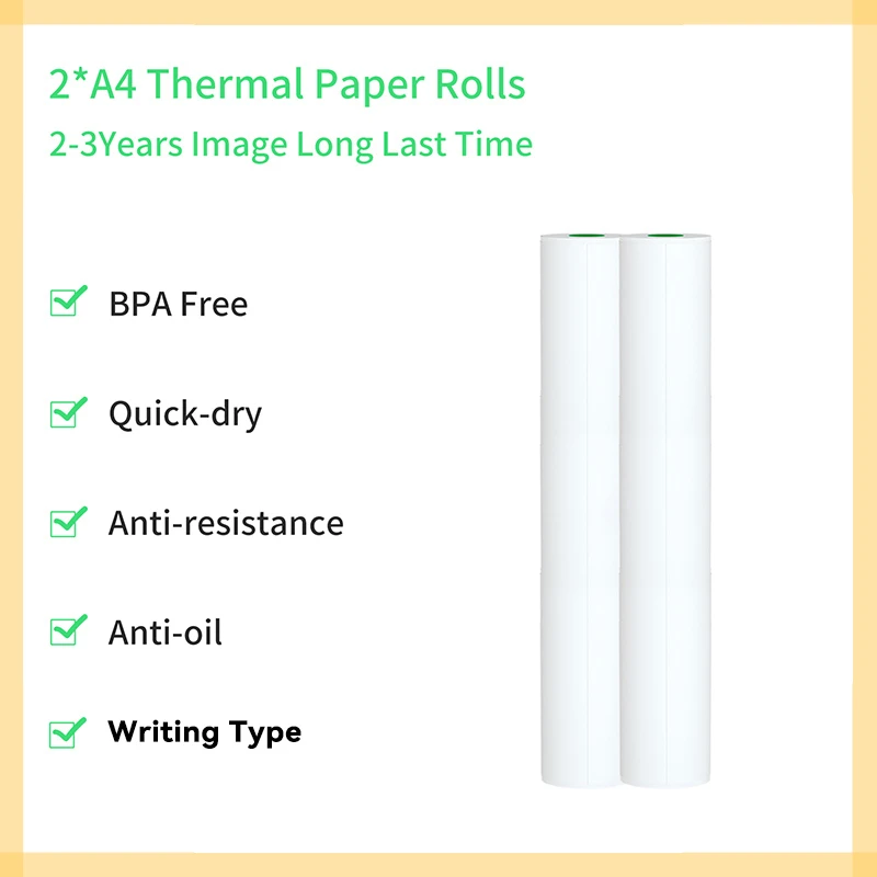 Thermal Paper A4 Quick Dry Writing 2Rolls 2 3 Years Image Last Time BPA ...
