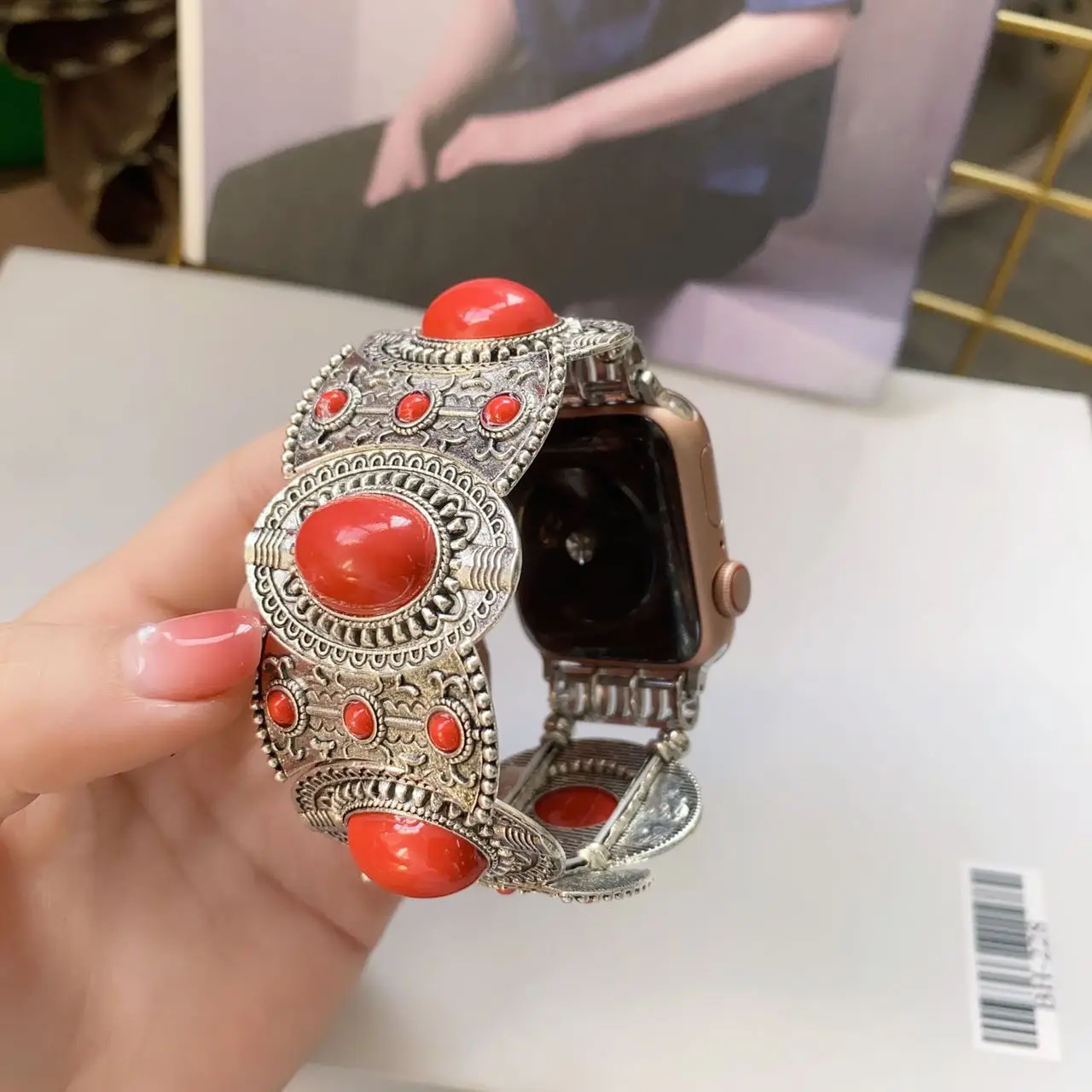 Classic-Jewelry-Stone-Strap-for-Apple-Watch-38-42-49Ultra-SE8-7-6-5 ...