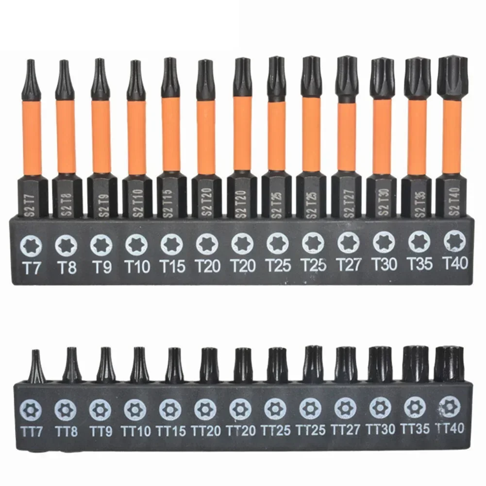 13/26X Torx Bit Set Security Tamper Proof Torx Star Bits 1/4 Hex Shank ...