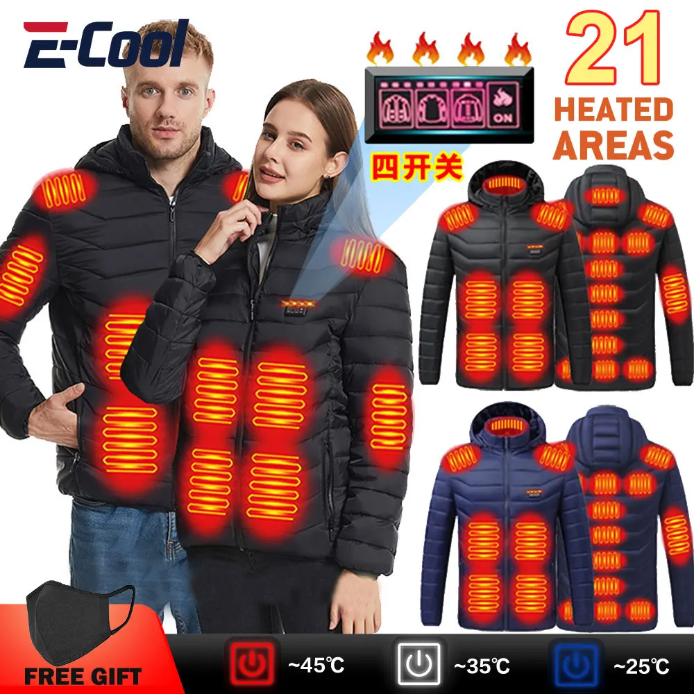 Men Winter Warm USB Heating Jacket Thermal Clothing Hunting Vest Winter ...