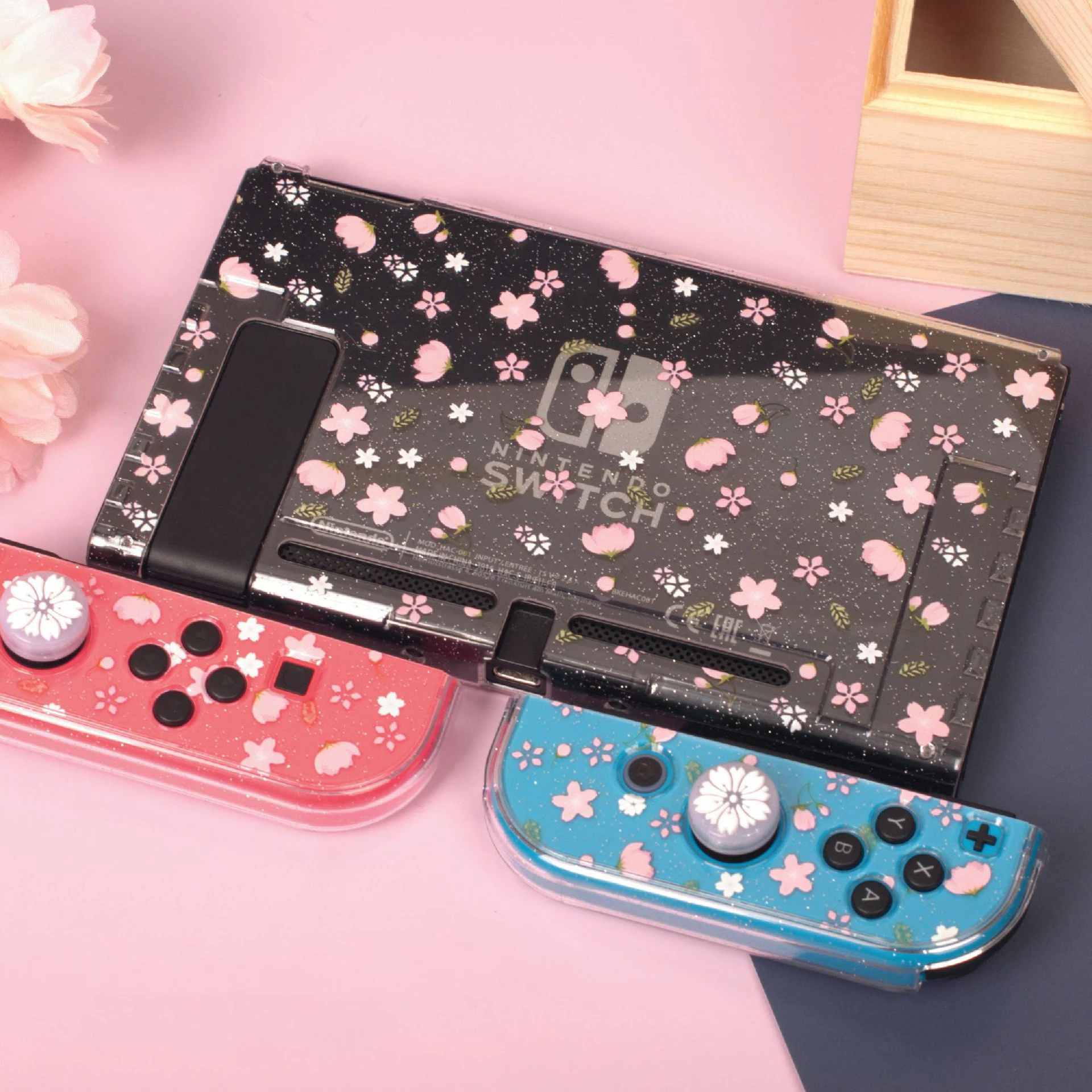Funda protectora OLED para Nintendo Switch, carcasa con purpurina Rosa ...