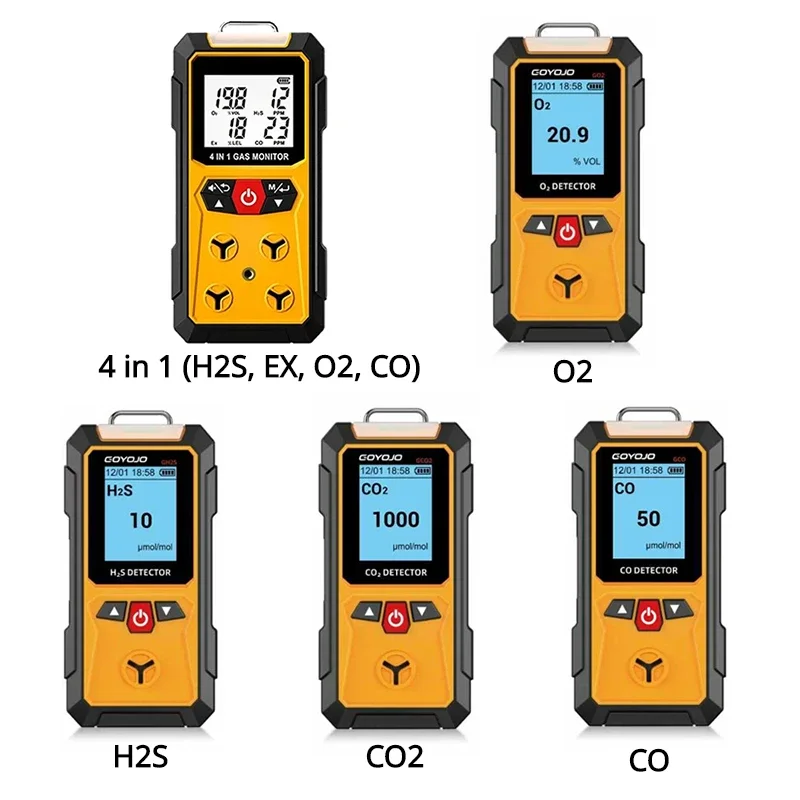 Gas-Detector-Meter-Oxygen-O2-Carbon-Monoxide-CO-H2S-Ex-Combustible-Gas ...