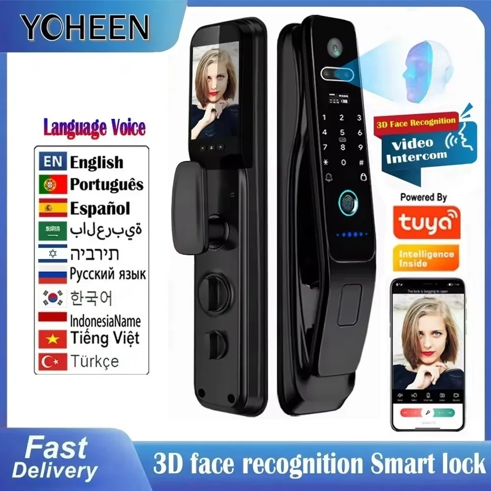 Tuya-App-Wifi-3d-Face-Recognition-Smart-Door-Lock-Camera-Fingerprint ...