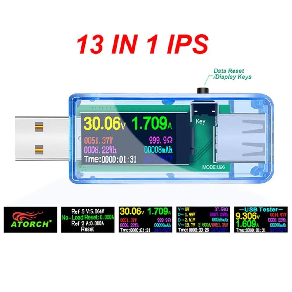 U96P-13-In-1-USB-Tester-Current-Voltage-Indicator-Electric-Ammeter ...