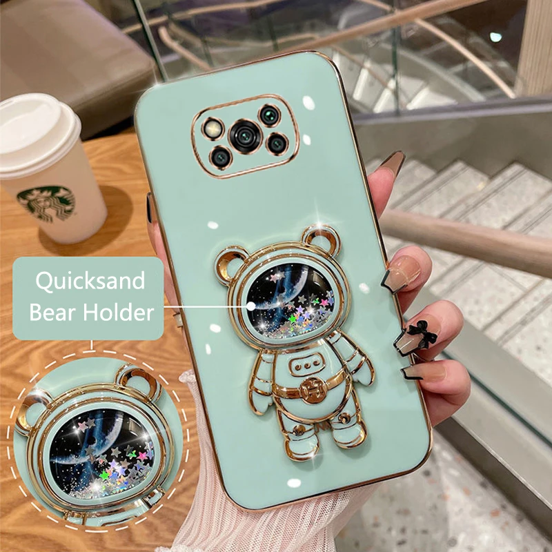 Cartoon-Bear-Fold-Stand-For-Xiaomi-Poco-X3-Pro-Nfc-Phone-Case-Luxury ...