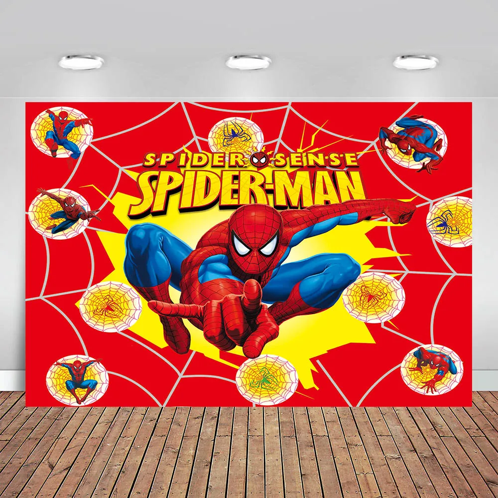 Customized-Spiderman-Background-Backdrops-for-Birthday-Party-Red-Vinyl ...
